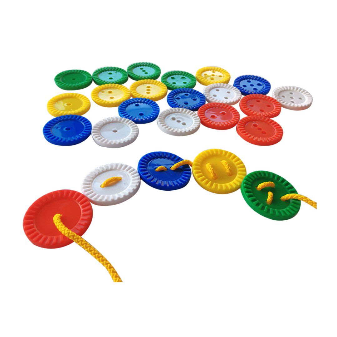 Threading Lacing Buttons with Laces (100 Piece)