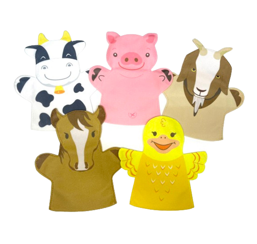 Farm Animals Hand Puppets Set