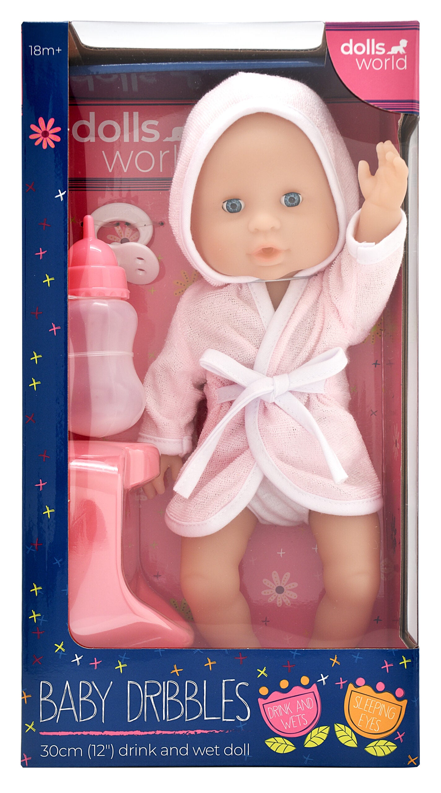 Dollsworld Baby Dribbles Drink and Wet Doll 30cm (12")