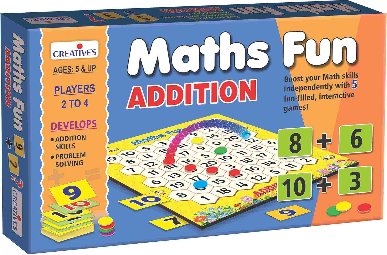 Creatives Maths Fun Addition and Problem Solving Board Game for 2-5 Pl