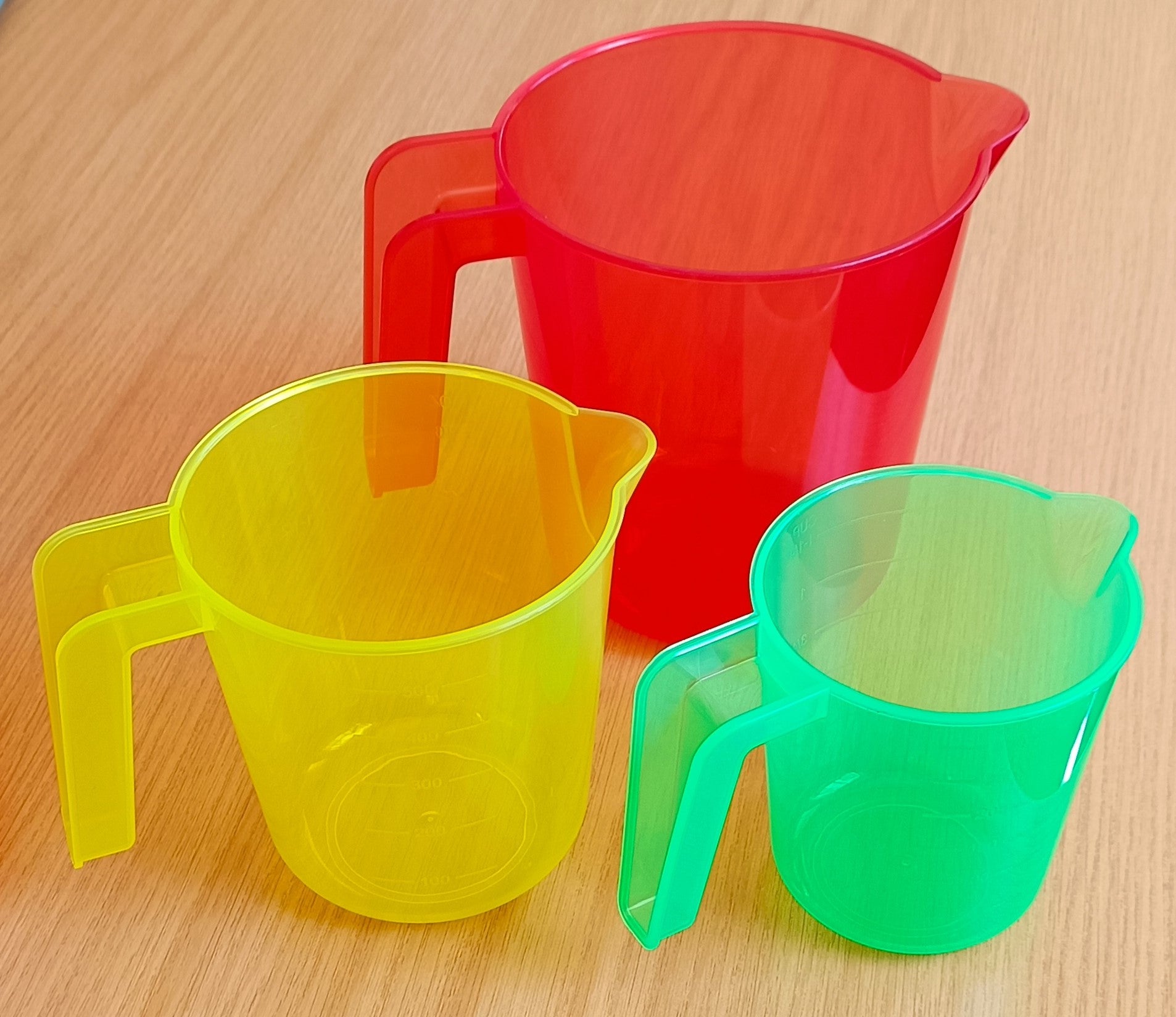Translucent Colour Nesting Measuring Jugs - Set of 3