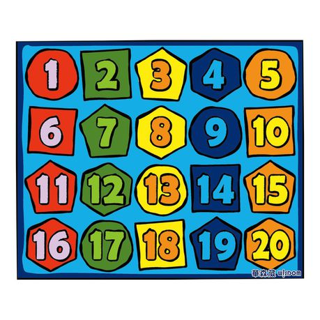 Kids Large Floor Carpet - Numbers (2400x2000x3mm)