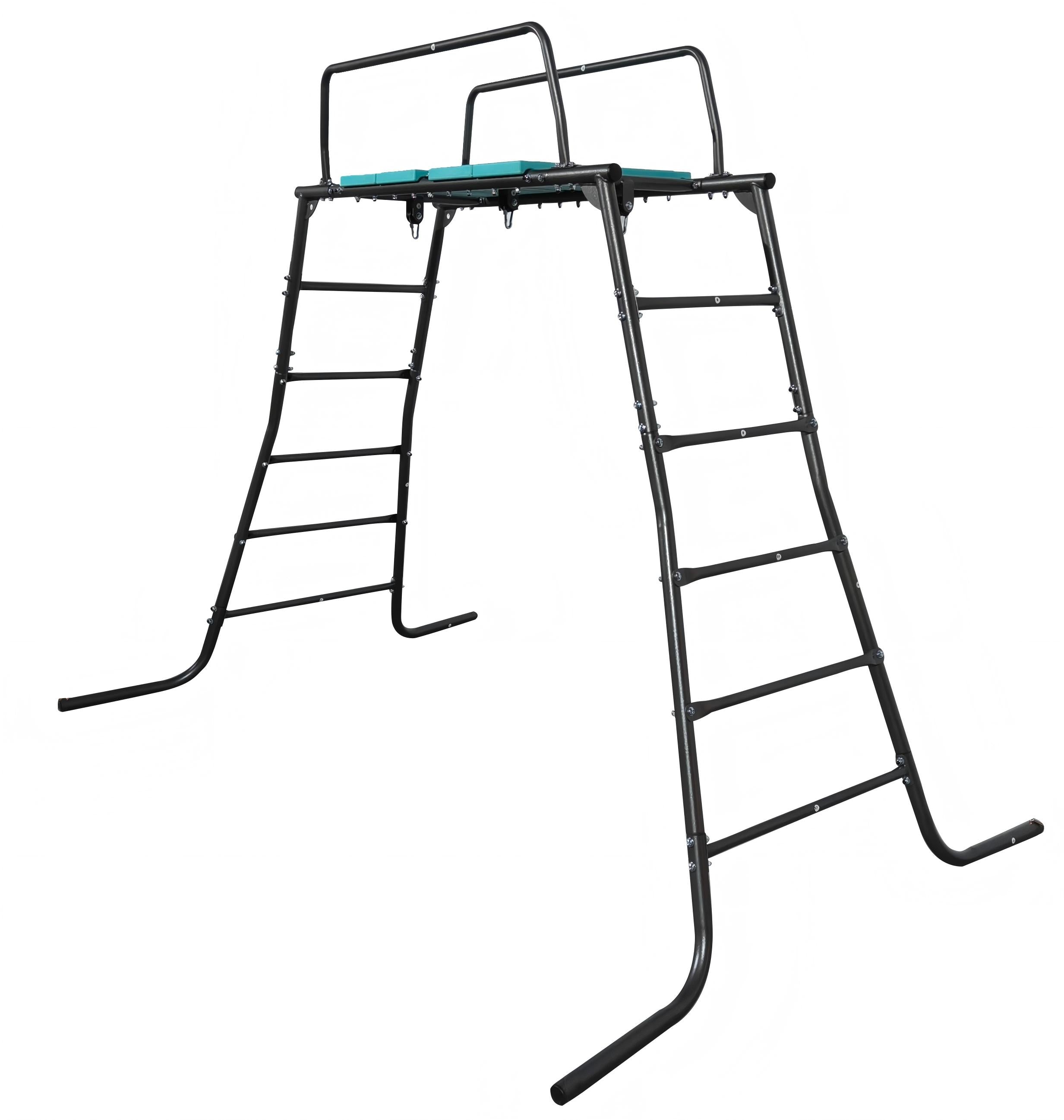 PLAYFREE Climbing Frame Bridge Platform with Handle Bars and Swing Hoo