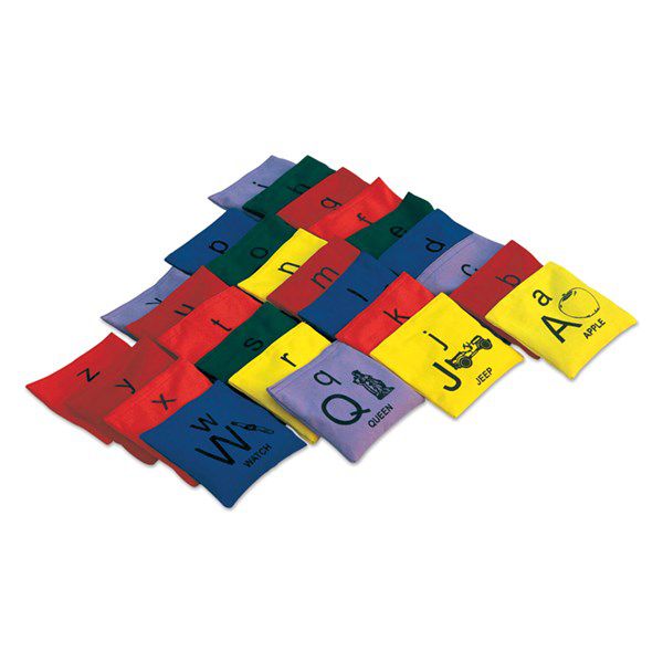 Vinex Alphabet Bean Bags with Letters,Pictures ,Words - (10x10cm) 26pc