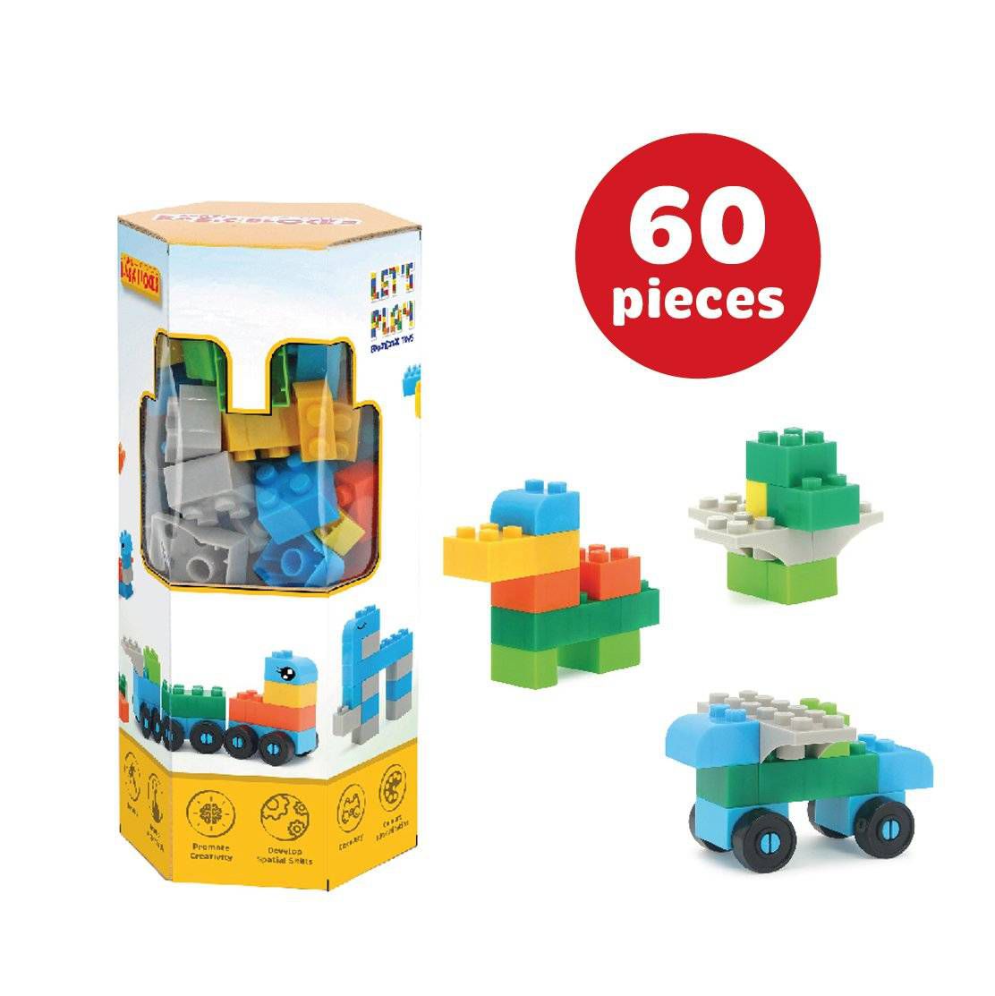 SUNTA Building Blocks in Hexagonal Box - 60 piece