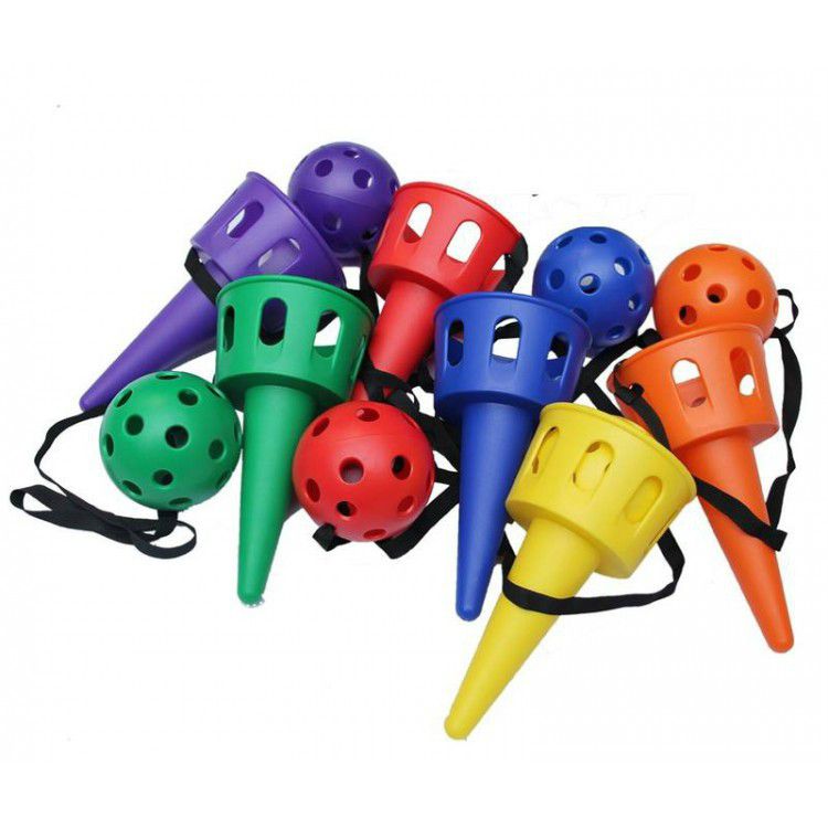 Multi-coloured Swing & Catch Cups Game – 6 Pieces