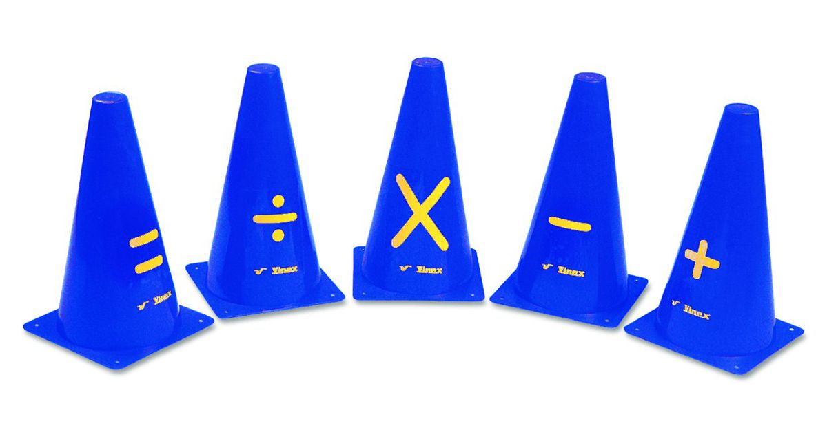 Math Symbol Beacon Cones - With Printed Symbols (5 Piece)