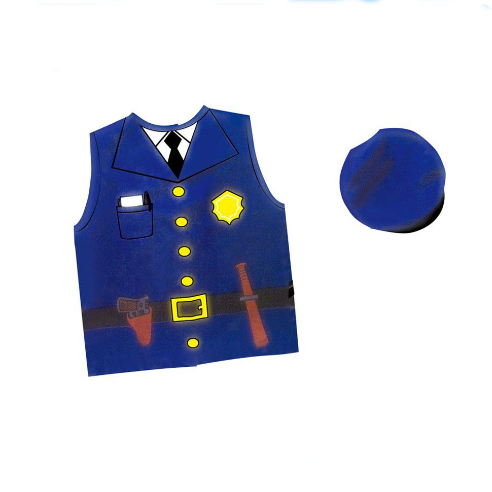 Policeman Role Play Costume with Hat - Vest Design
