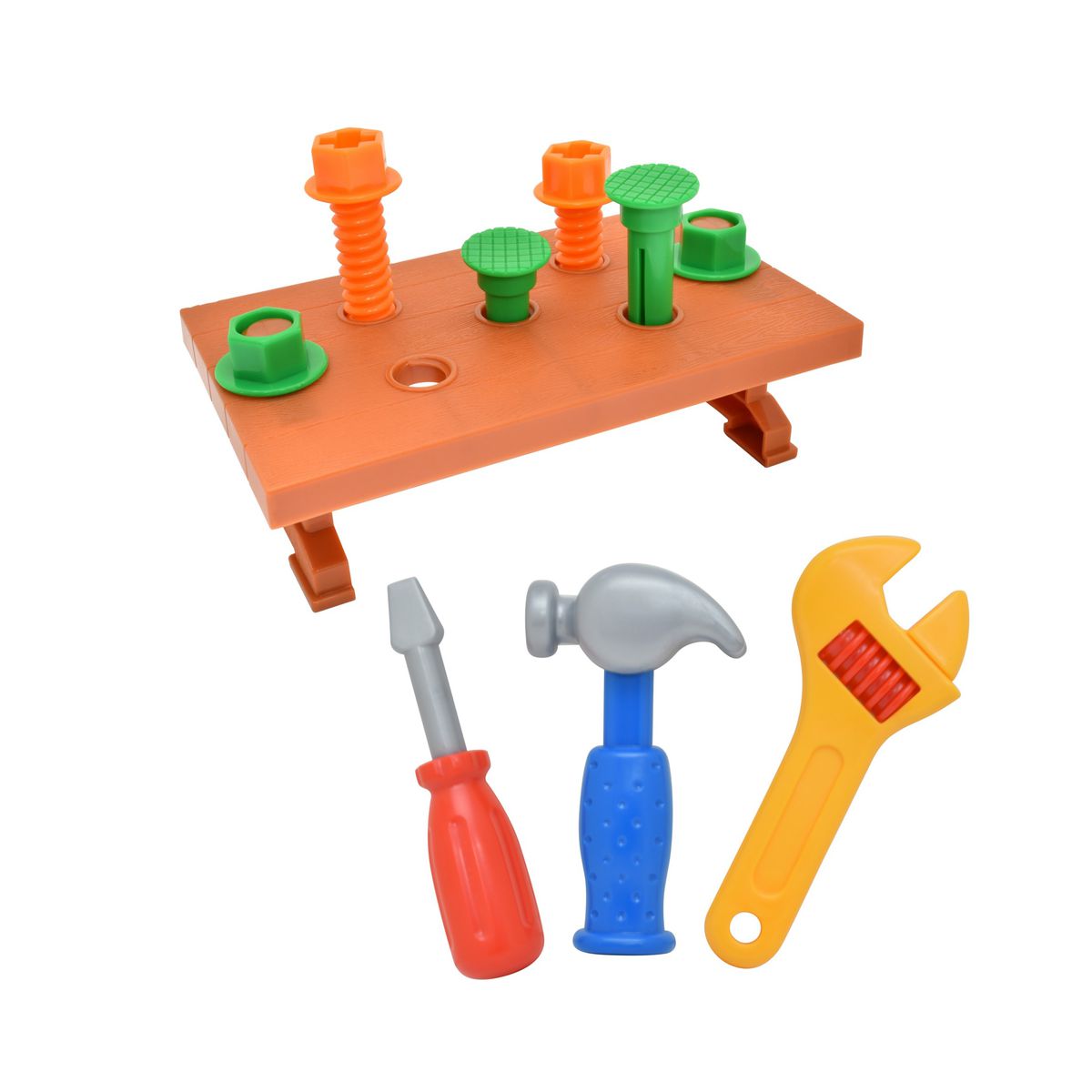 PETERKIN Kids Construction Tools PlaySet with Portable Work Bench 12 P