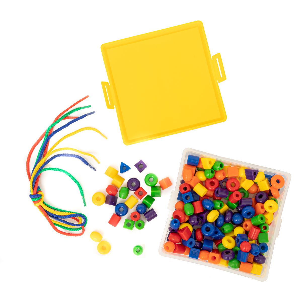 Lacing Beads & Laces (geometric shapes) (180 Piece and 4 laces)