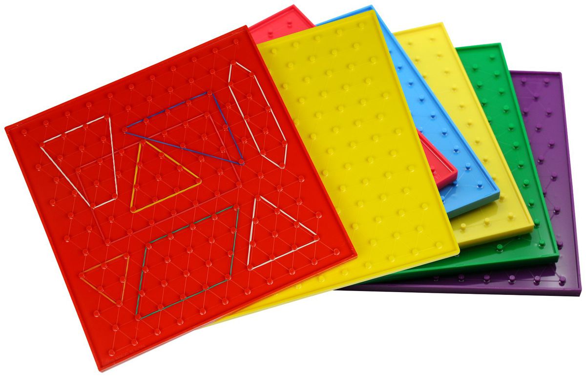 Geometry Geoboard Set - 23,5cm (6 Boards, 144 Rubber Bands)