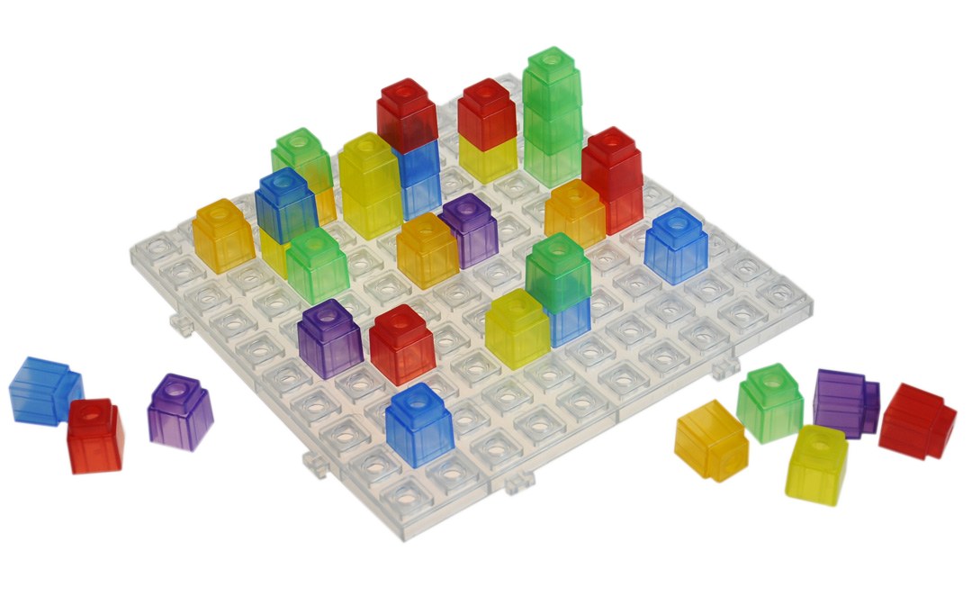 Translucent Baseboard with Counting Unifix Cubes (100 Cubes & 1 Board)